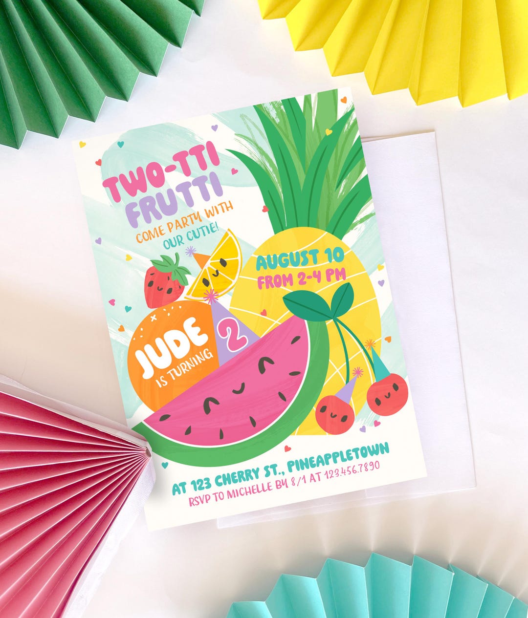 Twotti Fruitti Birthday Invitation, Fruit Birthday Invite, Two Cute ...
