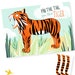 Digital Tiger Party Game Printable, Pin the Tail on the Tiger, Custom ...