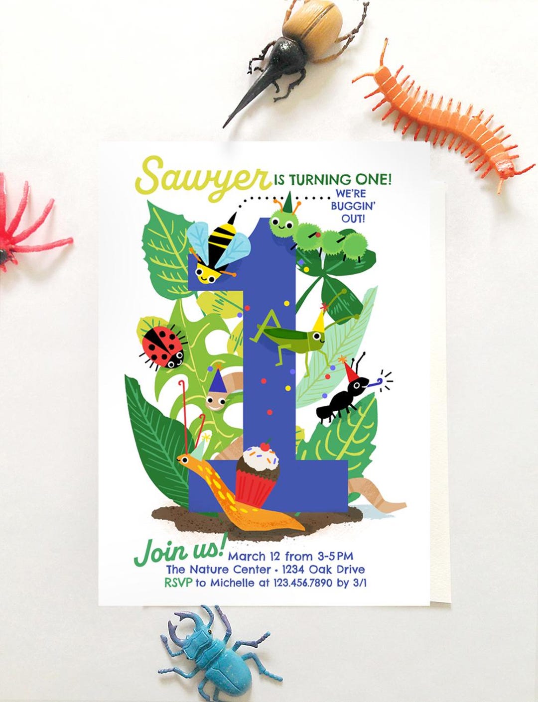 Bug Birthday Invitation, Nature Invitation, Kids Nature Party, Kids Bug ...