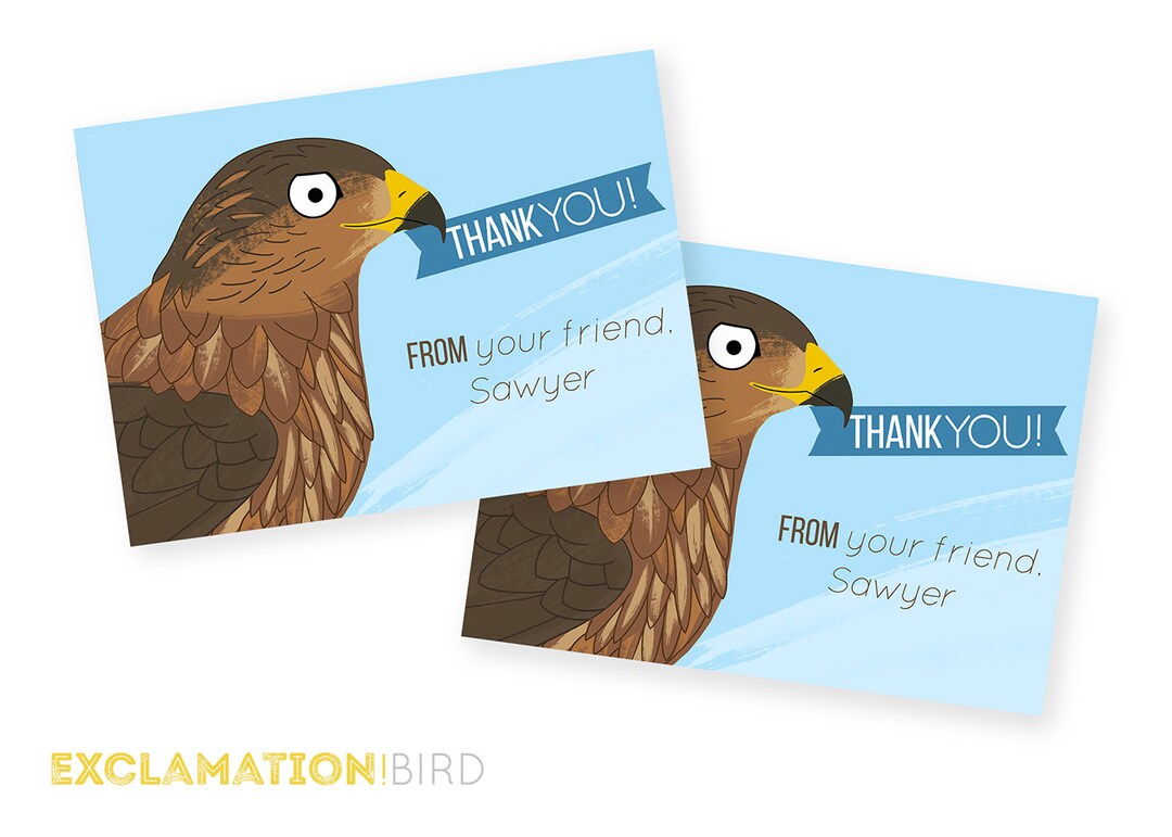 Hawk Party Favor Tag, Printable DIY Favor Tag, Birds of Prey Birthday ...