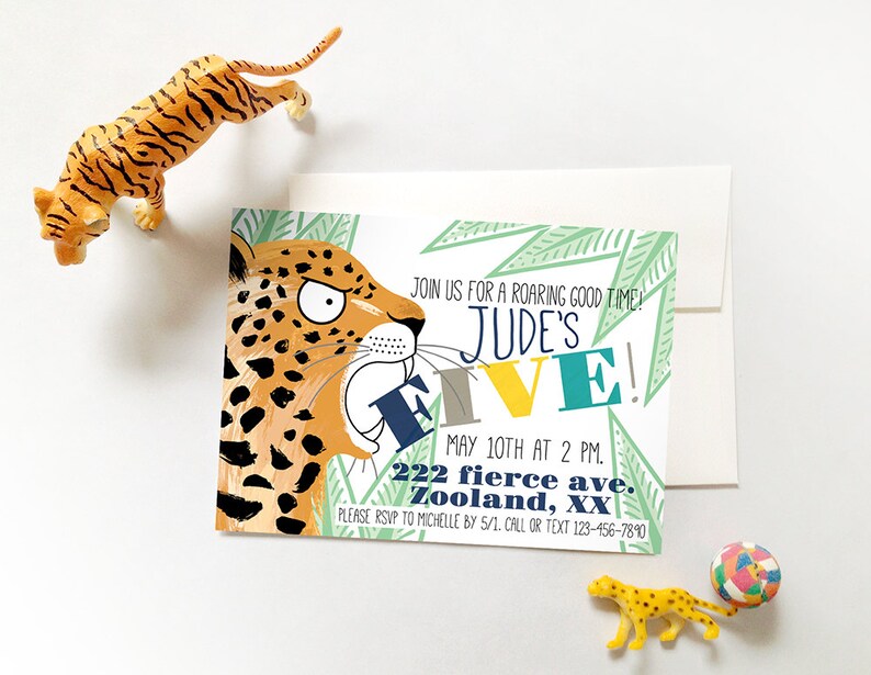 Leopard Invites Leopard Invitation DIY Printable Leopard | Etsy