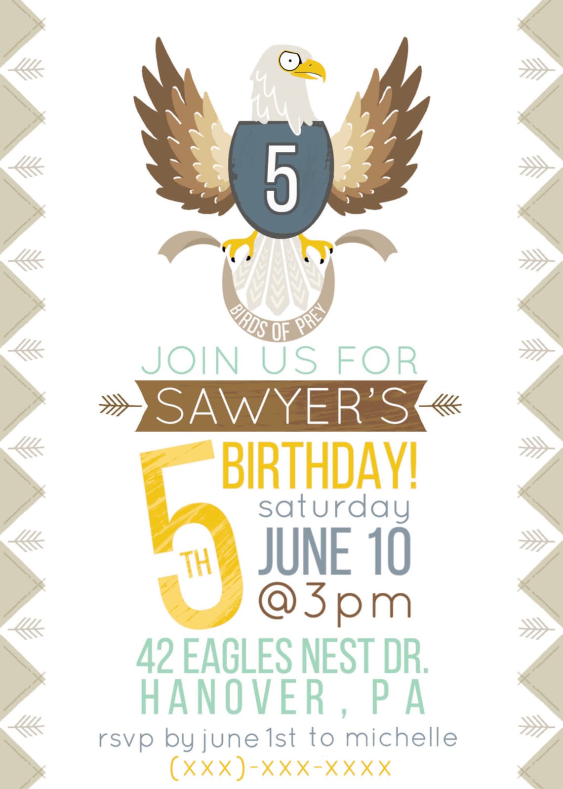 Bald Eagle Birthday Invitation: DIY Printable Party (digital JPG) - Etsy