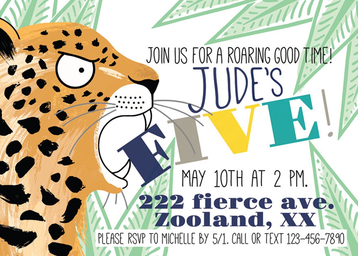 Leopard Invites Leopard Invitation DIY Printable Leopard | Etsy