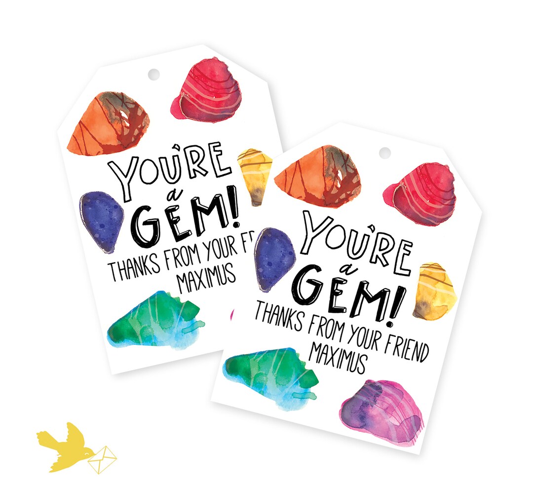 Gem Mining Party Favor Tag, Printable Gem Favor Tag, Gem Birthday Party ...