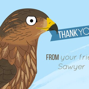 Hawk Party Favor Tag, Printable DIY Favor Tag, Birds of Prey Birthday ...