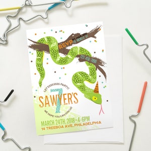 Snake Party Invitation, Printable DIY Invitation Snake, Boa Snake ...