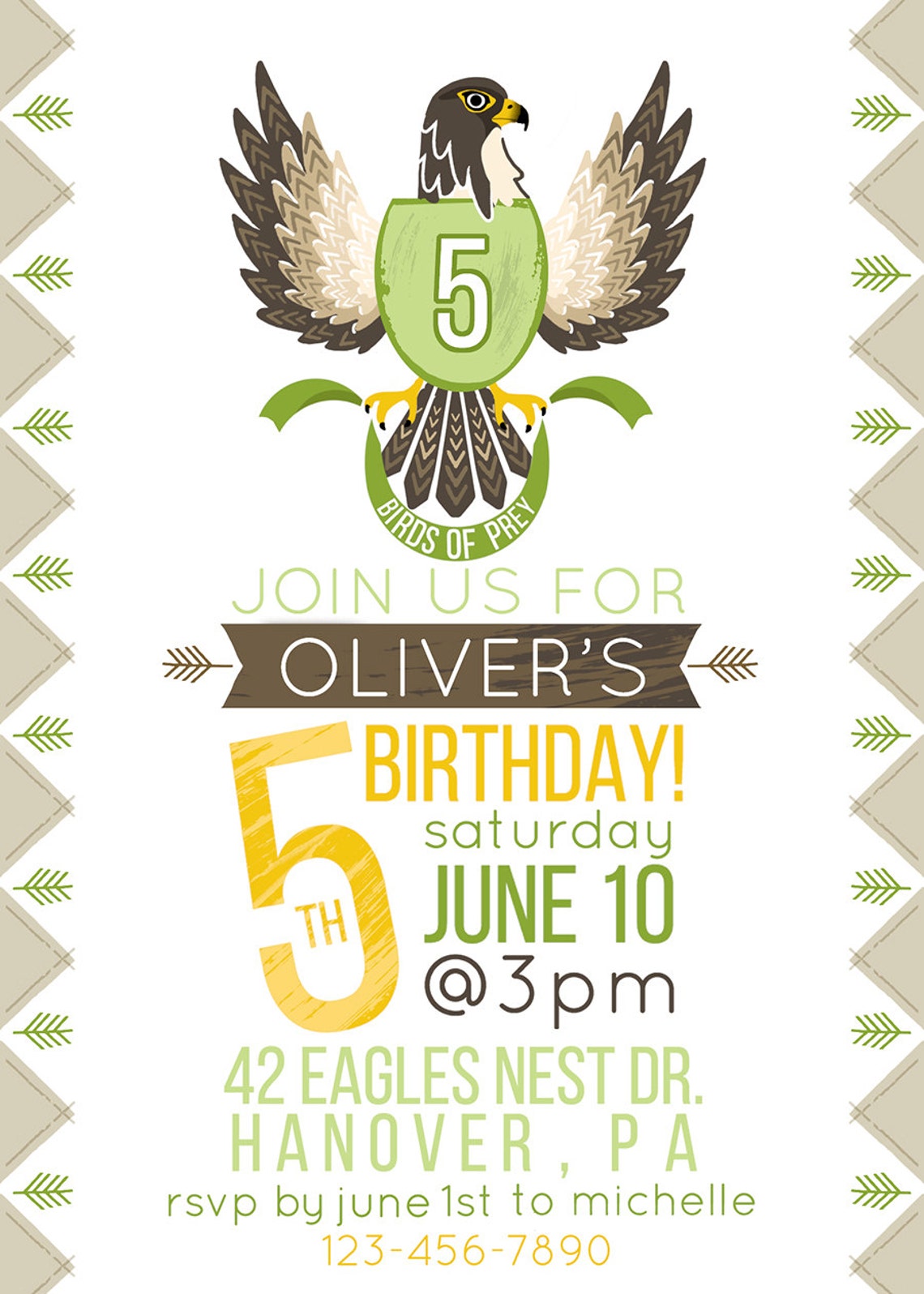 Falcon Birthday Party Invite Birds of Prey Birthday Party - Etsy
