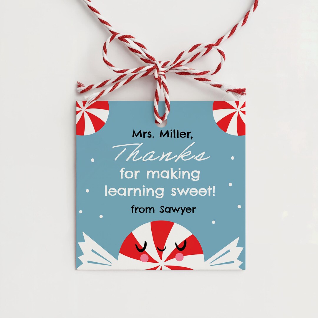 Christmas Gift Tag Printable, Holiday Teacher Thank You, PTO Thank You ...