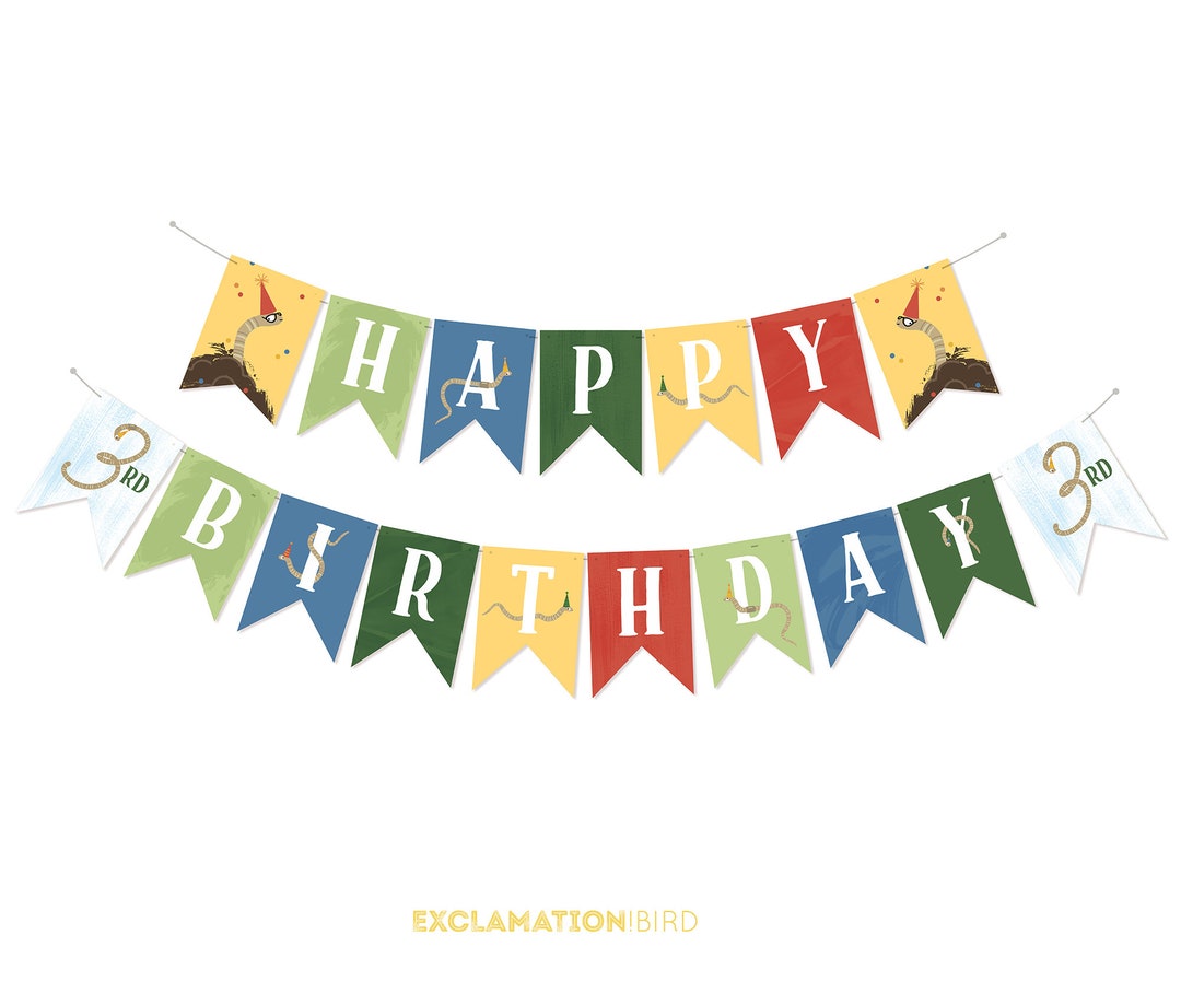 Worm Happy Birthday Banner, Worm Birthday Party, Garden Party Banner ...