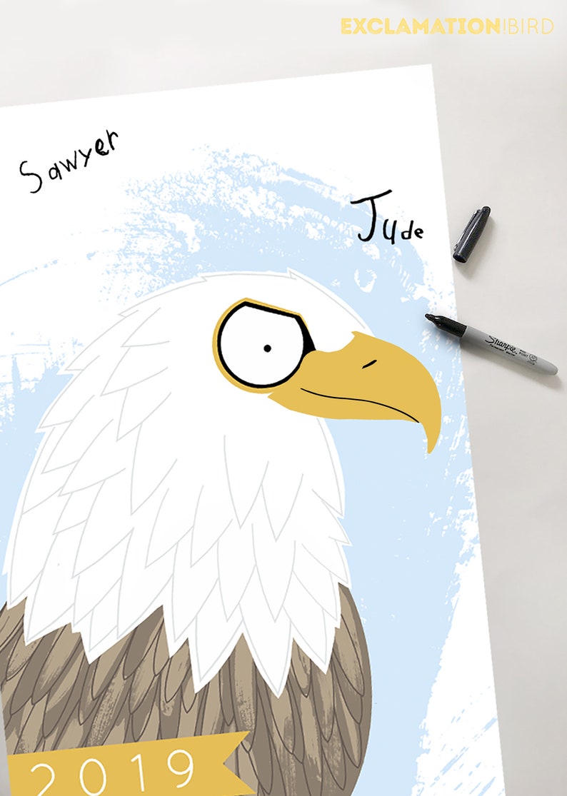 Eagle Birthday Poster Eagle Party Signature Poster Eagle - Etsy