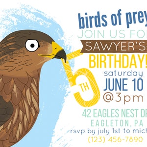 Hawk Invitation, Birds of Prey Invitation, Printable Hawk Invitation - Etsy