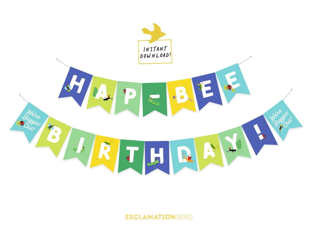 Bug Birthday Banner, Insect Birthday Party Banner, Nature Birthday ...