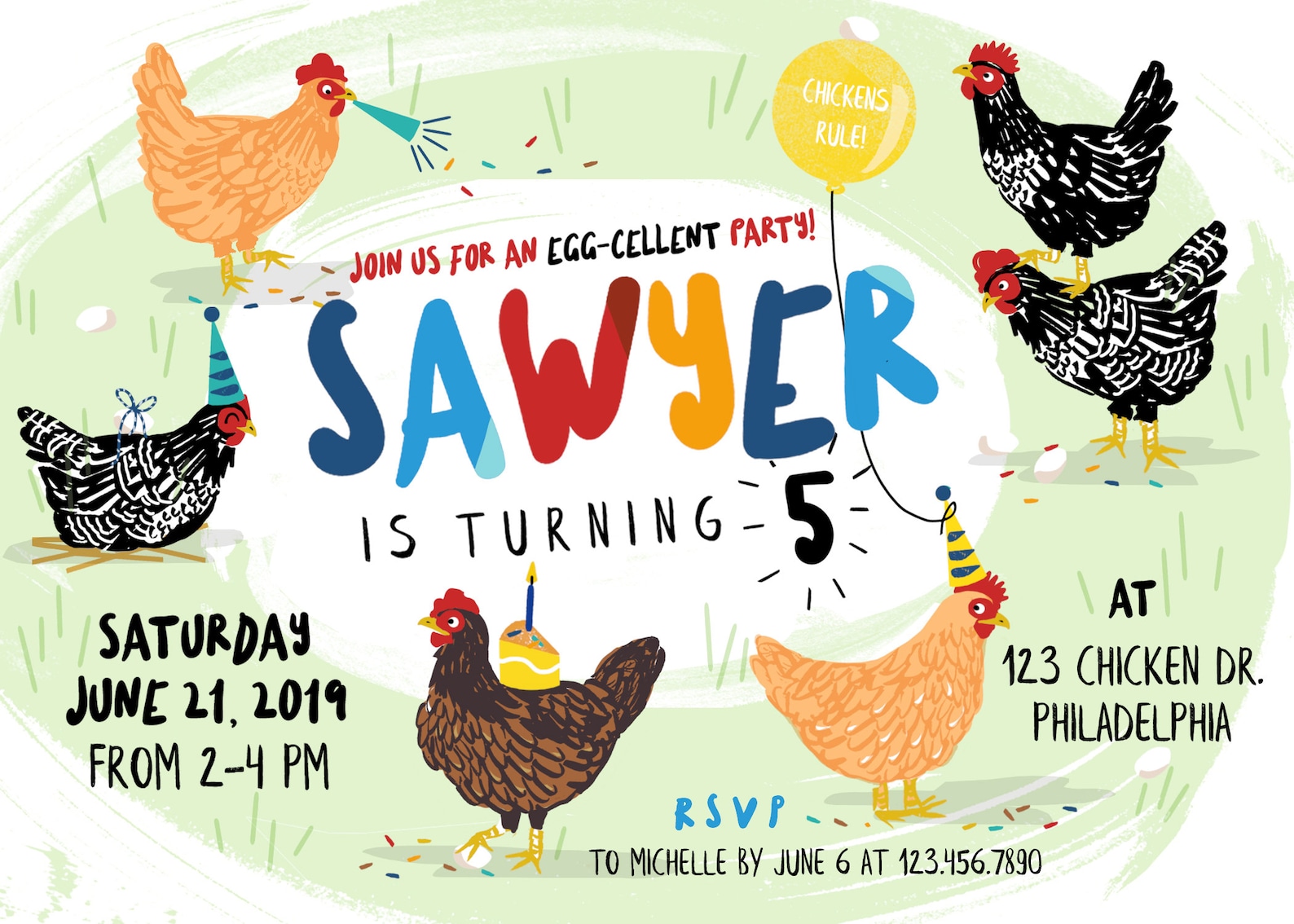 Chicken Birthday Party, Chicken Birthday Invitation, Farm Birthday ...