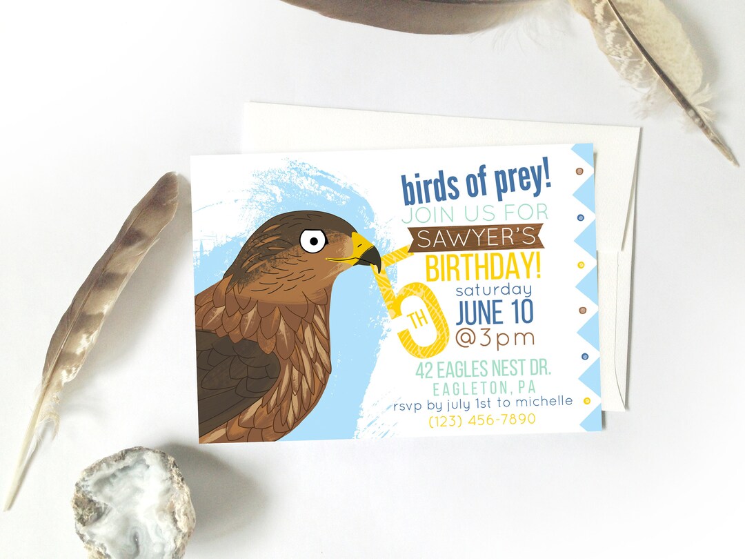Hawk Invitation, Birds of Prey Invitation, Printable Hawk Invitation - Etsy