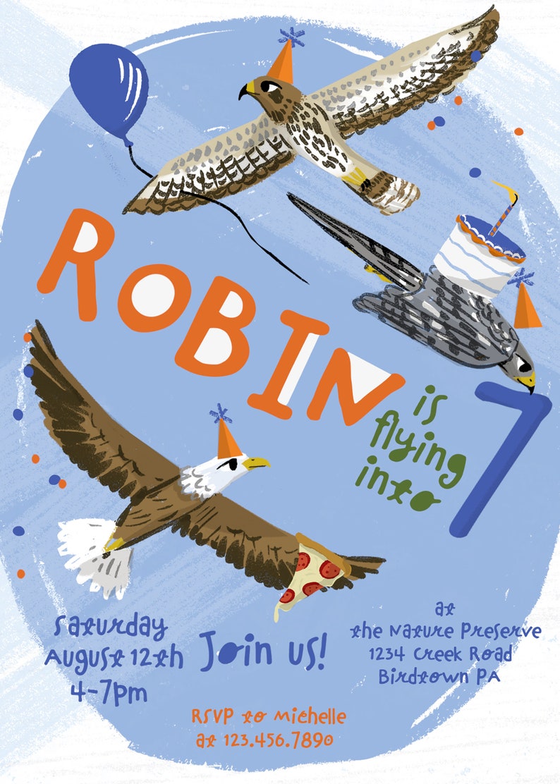 Eagle Falcon Birthday Invitation: Printable Nature Party (digital JPG ...