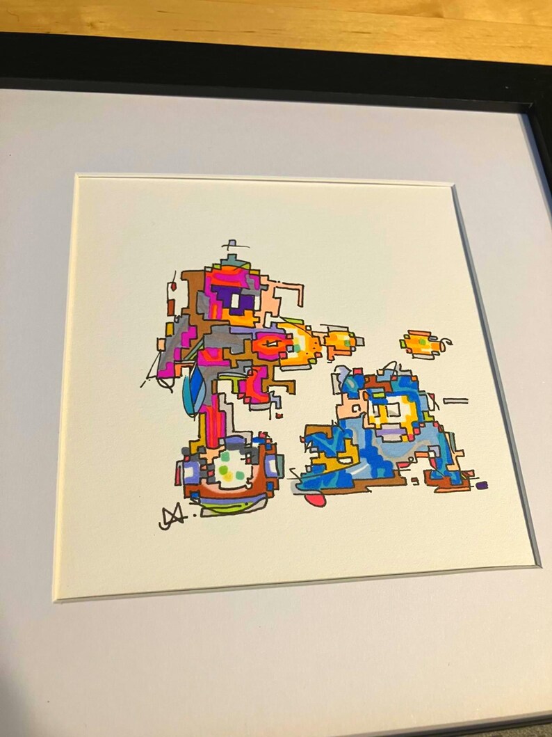 Mega Man Hand-drawn Pixel Art: Capcom Collectible, Framed - Etsy