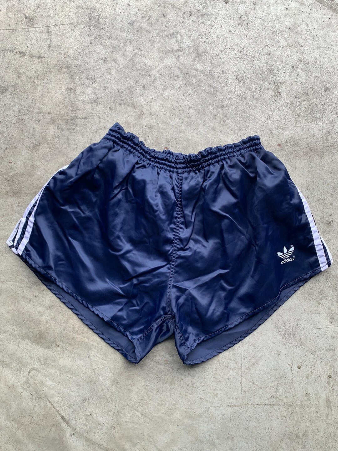 Vintage Adidas Silk Blue and White Sprinter Short Size L | Adidas ...