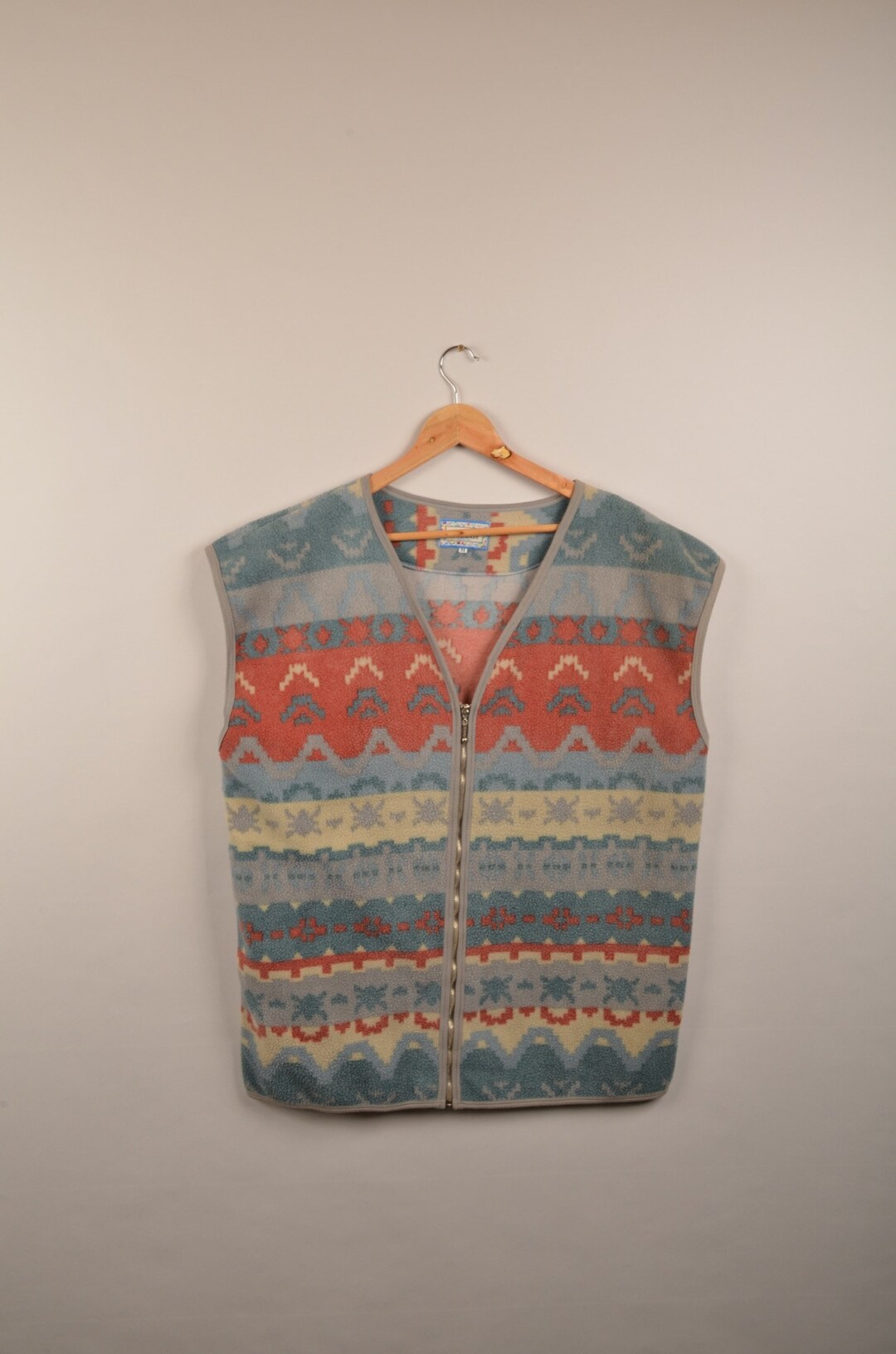 Vintage Aztec Navajo Print Vest, Vintage Bohemian Waistcoat, Color ...