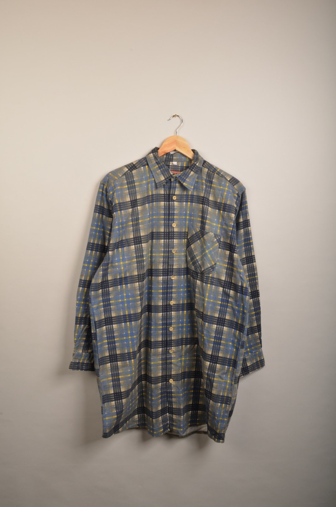 Vintage Blue Check Blouse, Vintage Blue Denim Blouse, Vintage Jeans ...
