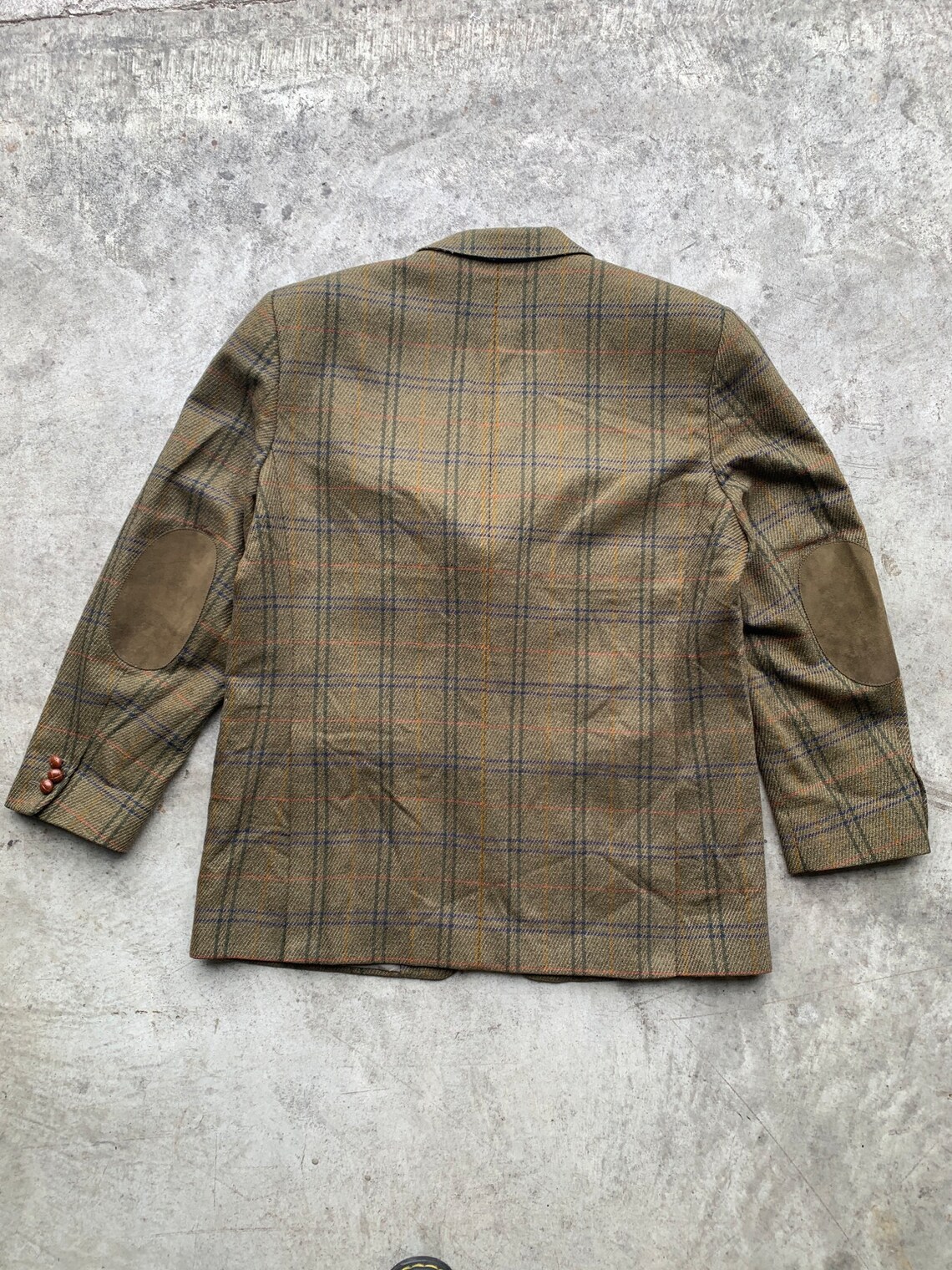 Vintage DAKS Signature Plaid Blazer Green | Tartan Print Blazer ...