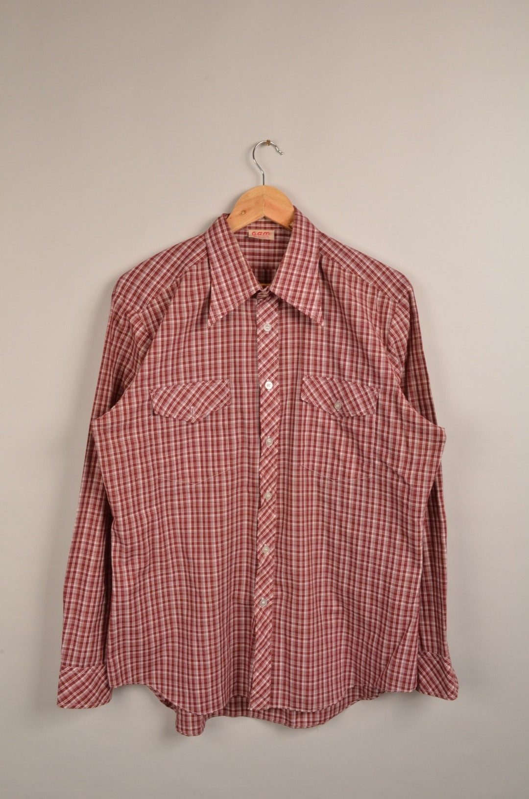 Vintage Red Check Blouse, Vintage Red Denim Blouse, Vintage Jeans ...