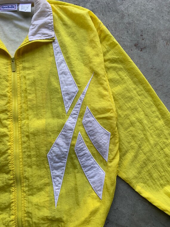 Vintage Reebok Stuttgard 1993 Yellow Track Jacket Siz… - Gem