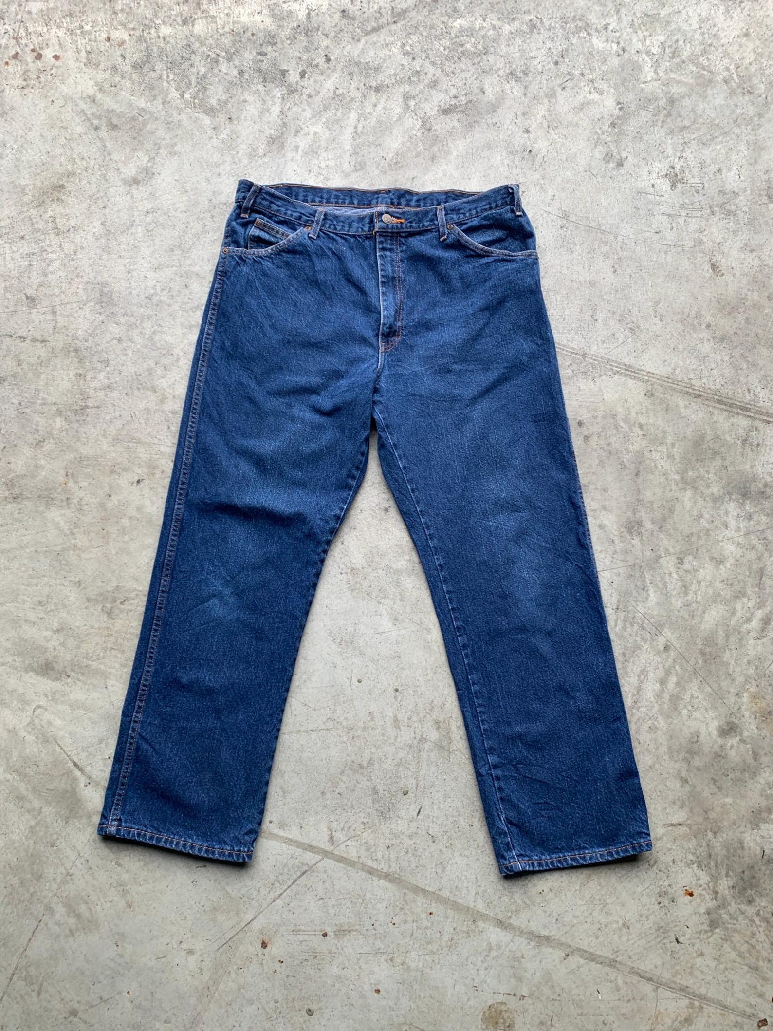 Vintage Dickies Dark Blue Baggy Jeans Size W38 L30 | High Waist Vintage ...