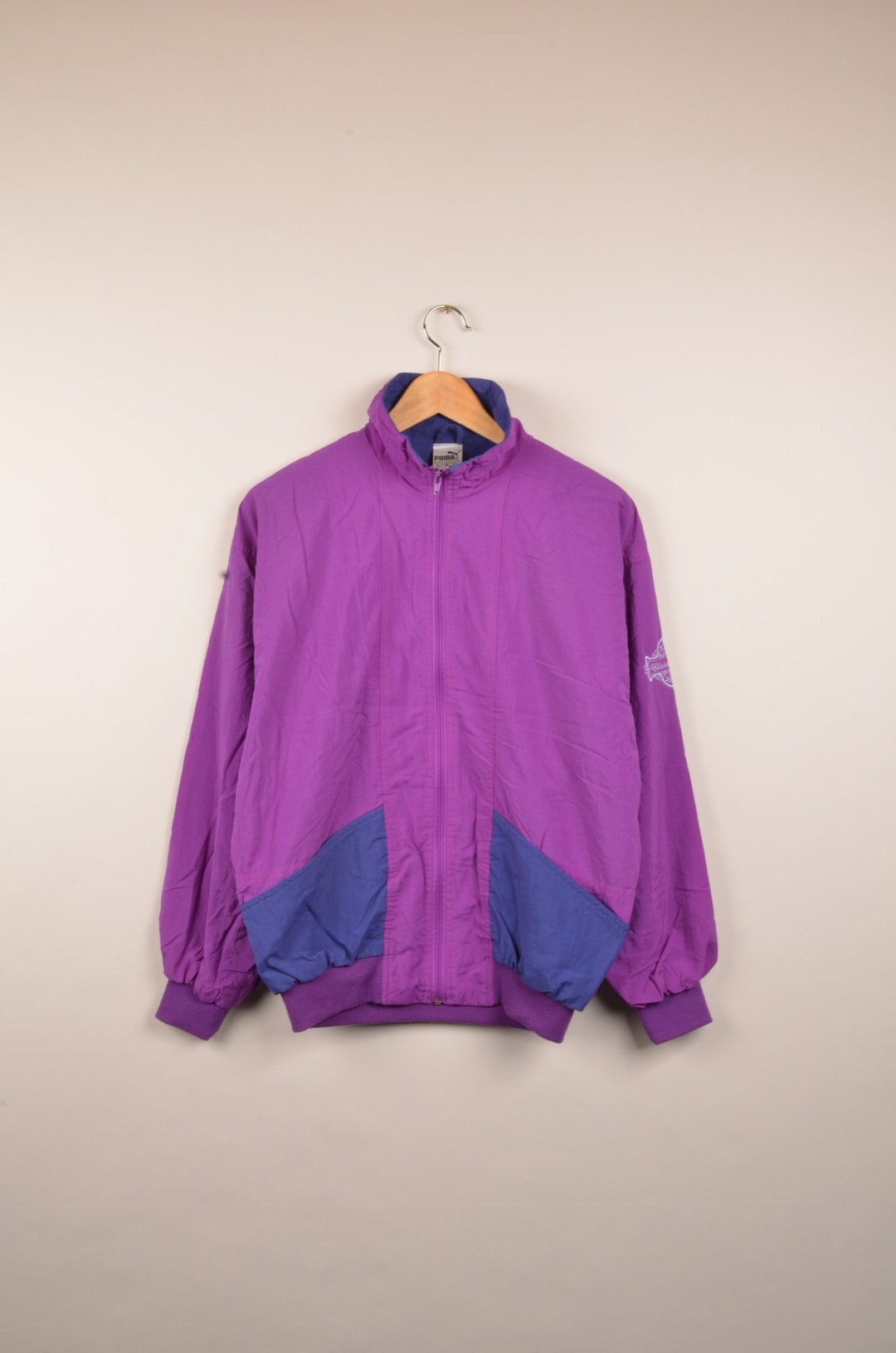Vintage Puma Purple Track Jacket Size 4 | Puma 80s Windbreaker, Vintage ...