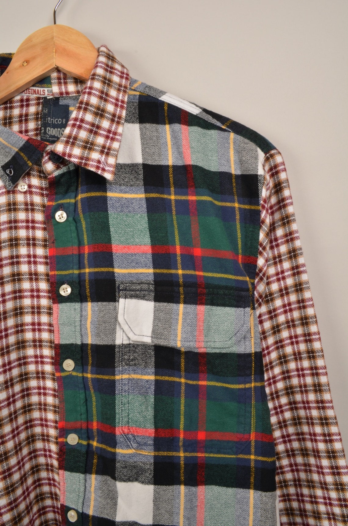 Reworked 90s flannel shirt vintage oversized shirt plaid | Etsy