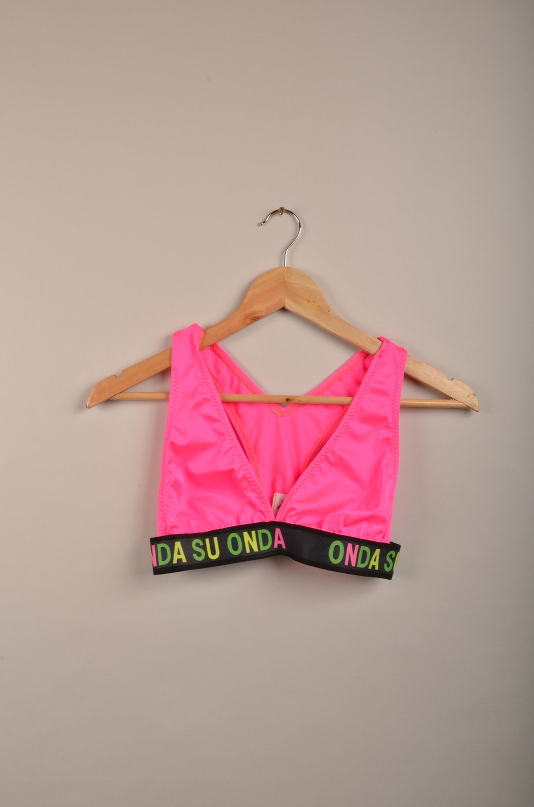 Lycro Neon Pink Bikini Top Vintage Bikini Top Vintage Top - Etsy