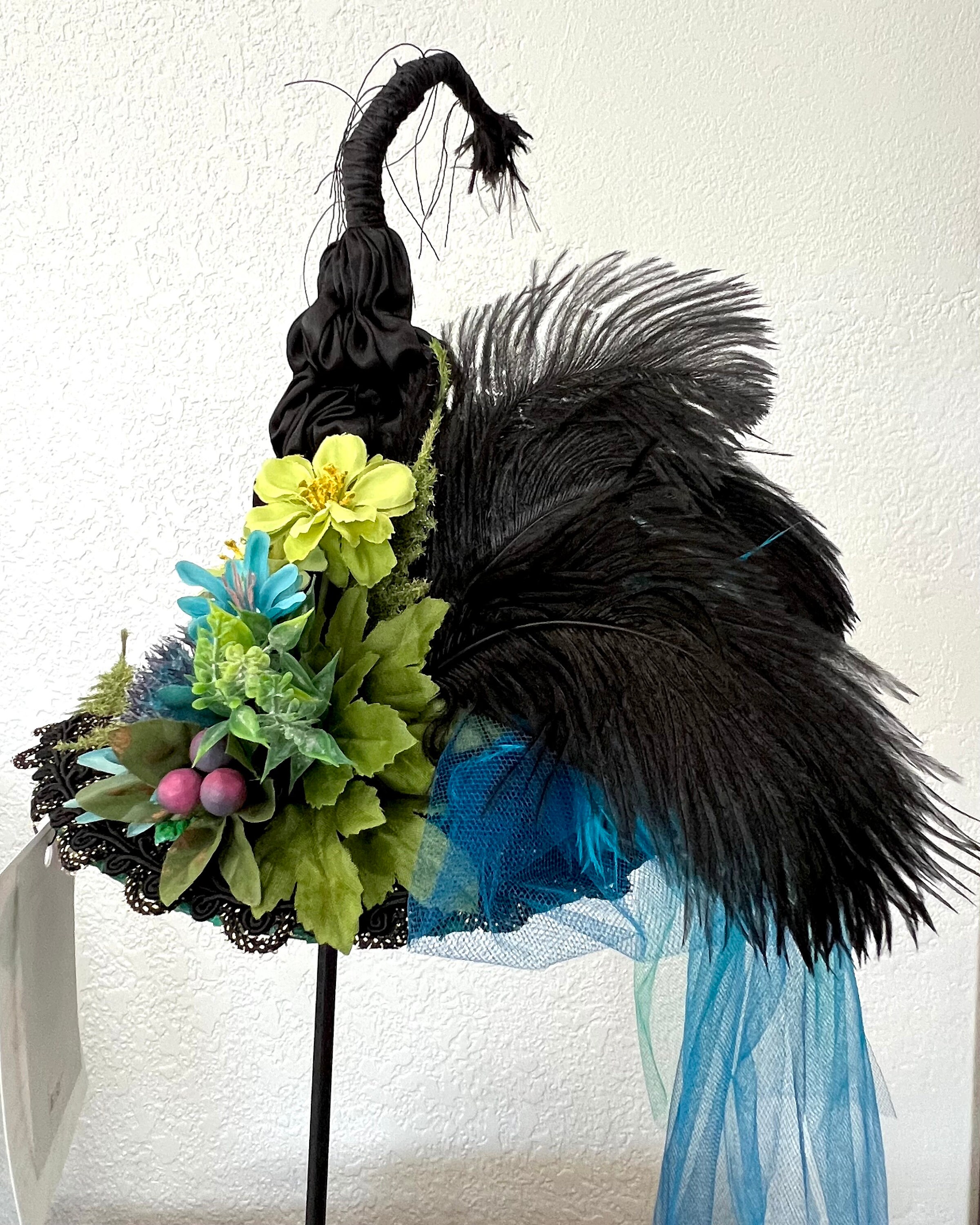 Victorian Witch Hat Fascinator by Karen Steinkraus, Handmade Mini Witch ...