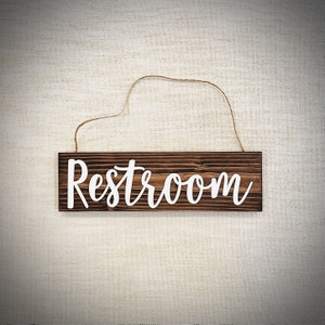 Restroom Sign, Bathroom Sign, Restroom Door Sign, Bathroom Door Sign ...