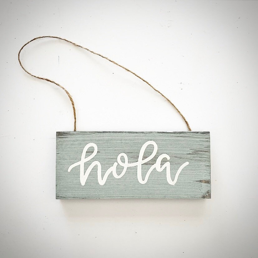 Custom Wood Hola Sign Wreath Hello Sign Hola Welcome Sign - Etsy