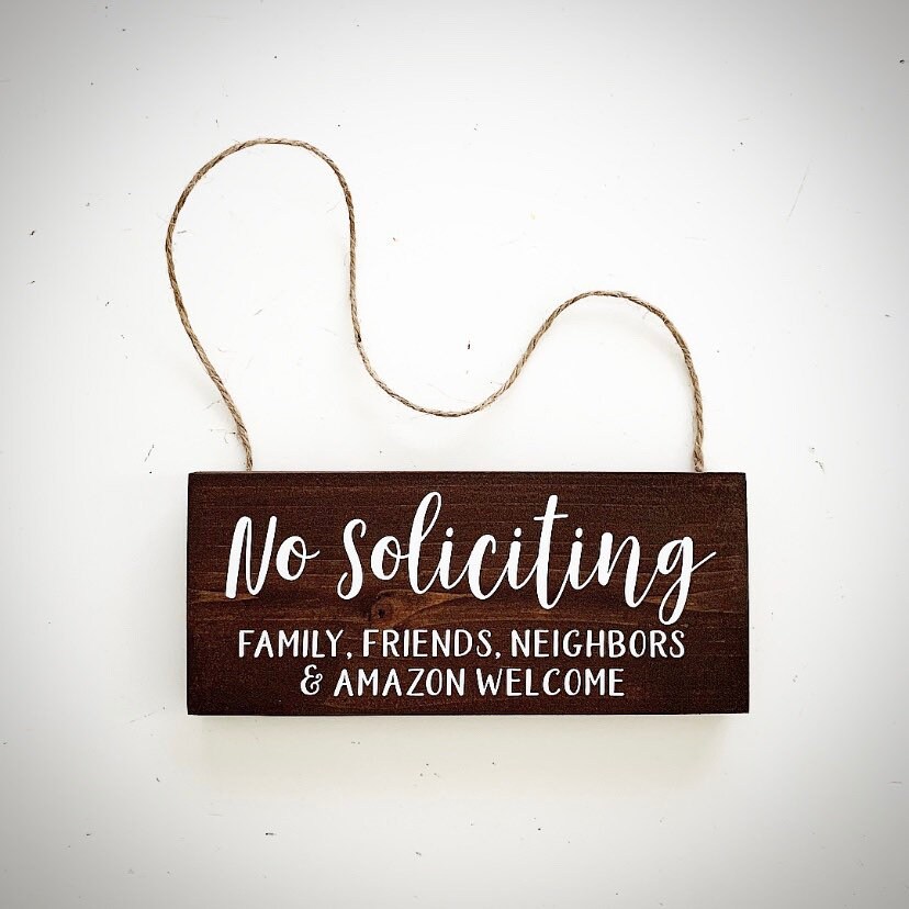 Custom Wood No Soliciting Sign Handcrafted 3.5x8 Door Wreath | Etsy