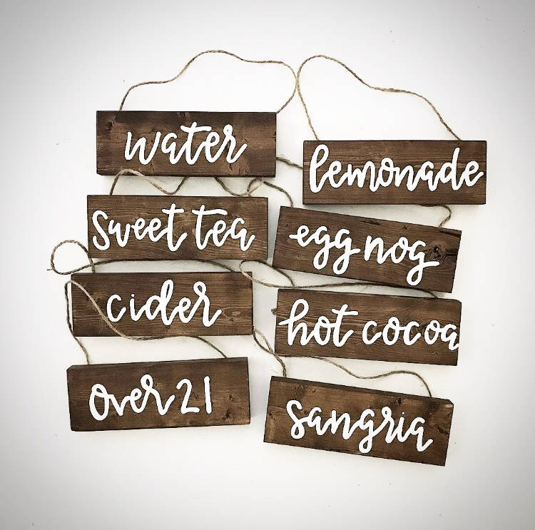 Drink Signs Handlettered Drink Tag Lemonade Tags Cider Tag - Etsy