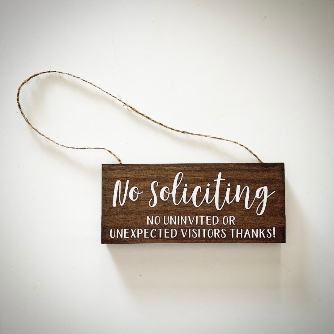 Señal de no solicitar, letrero de madera, no solicitar, visitantes no ...