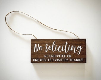 No Uninvited Sign - Etsy