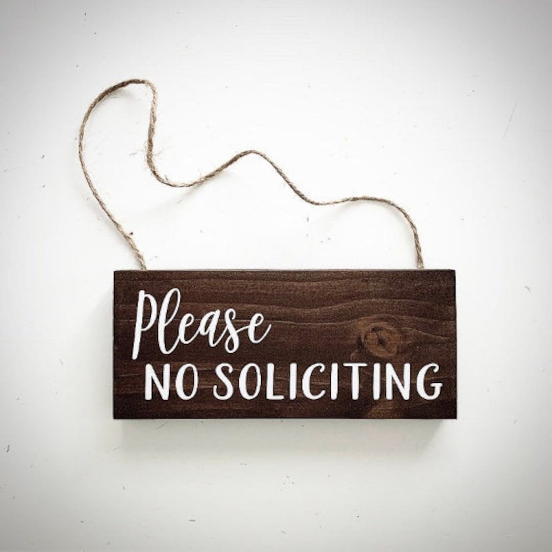 No Soliciting Sign, No Solicit Sign for Door, Please No Soliciting, No ...