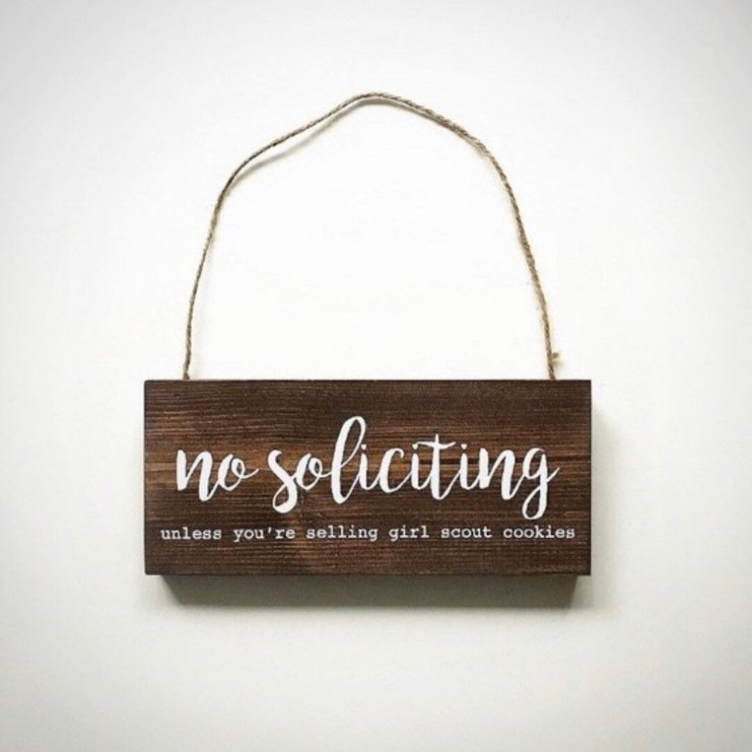 Señal de no solicitar, letrero de madera personalizado, por favor, no ...