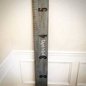 Children's Wood Wall Ruler Kids Growth Chart 6 Foot Kid's Growing Chart ...