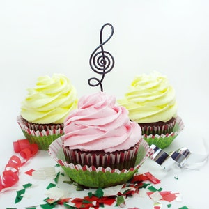 Clef Cupcake Toppers, Wedding Party Cake Topper, Birthday Favors, Music ...