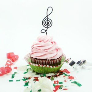 Clef Cupcake Toppers, Wedding Party Cake Topper, Birthday Favors, Music ...