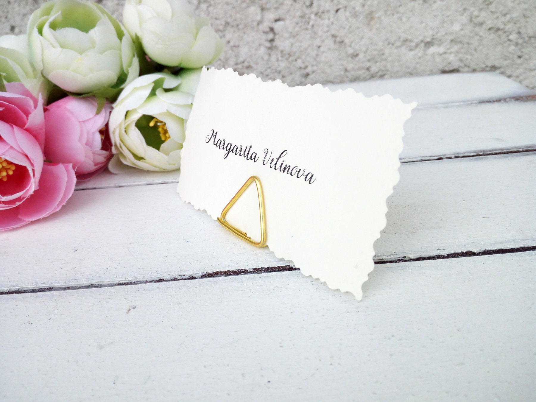 Triangle Place Card Holder Geometric Escort Card Holder Boho - Etsy