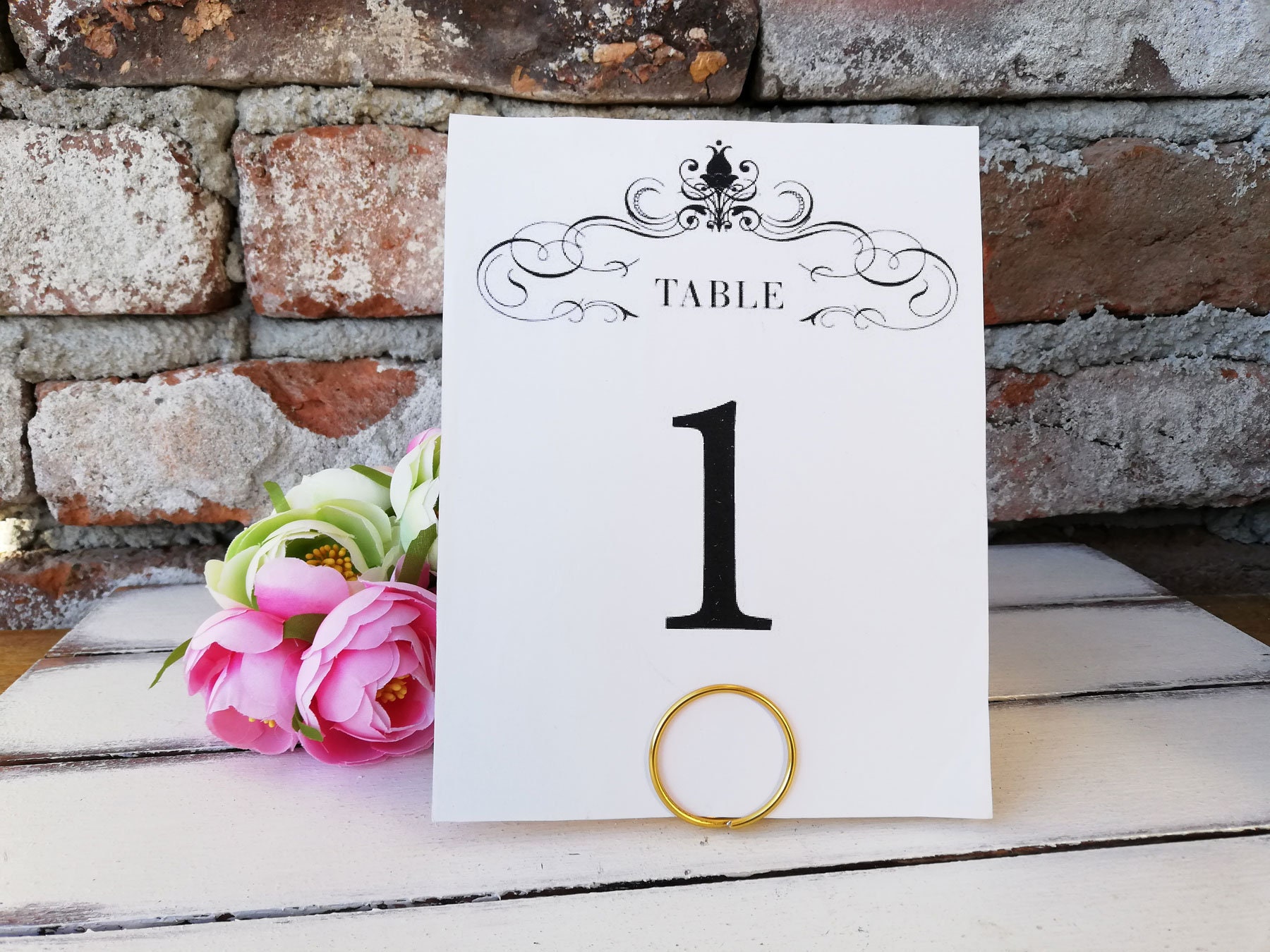 Round Table Number Holder Elegant Menu Stand Number Card | Etsy