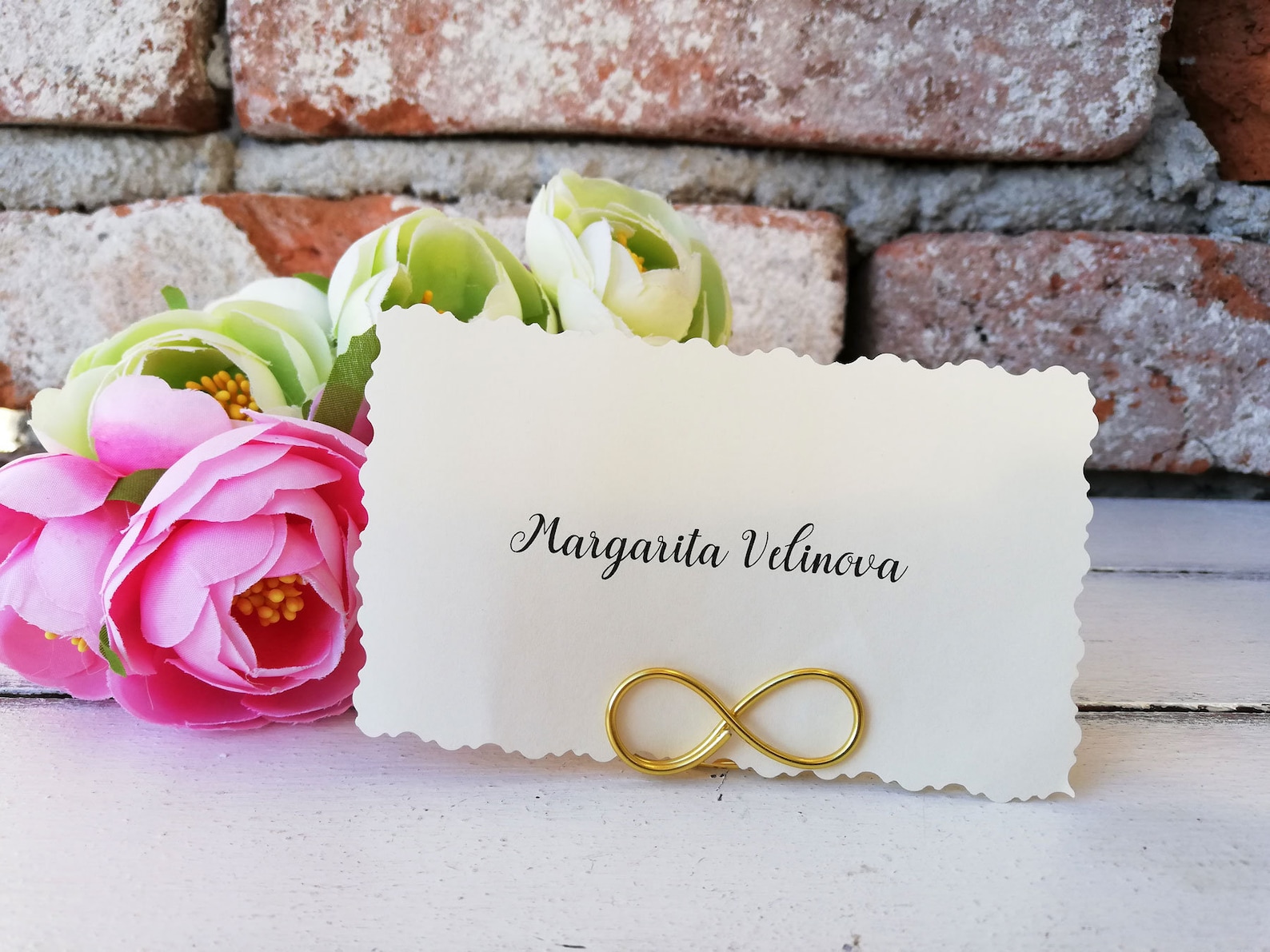 Infinity Place Card Holder, Gold Place Card Holder, Escort Card Holder ...