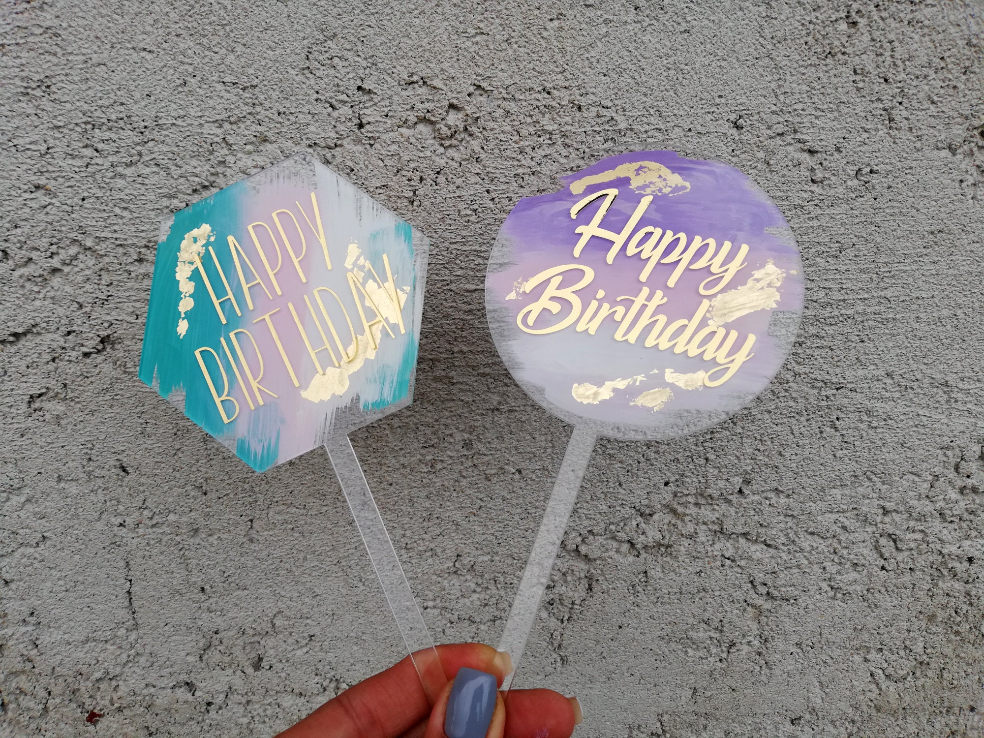 Acrylic Cake Topper Custom Cake Decoration Personalized | Etsy