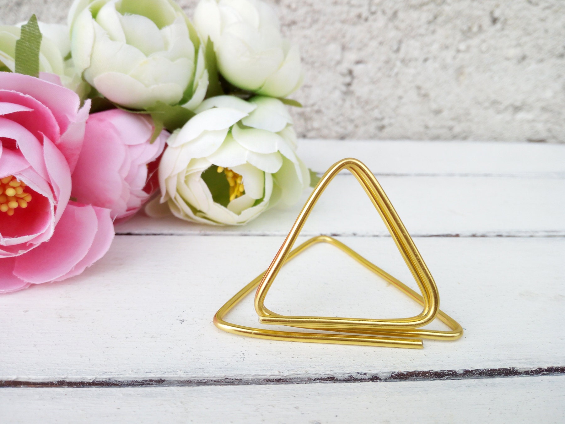 Triangle Table Number Holder Pyramid Menu Stand Geometric | Etsy
