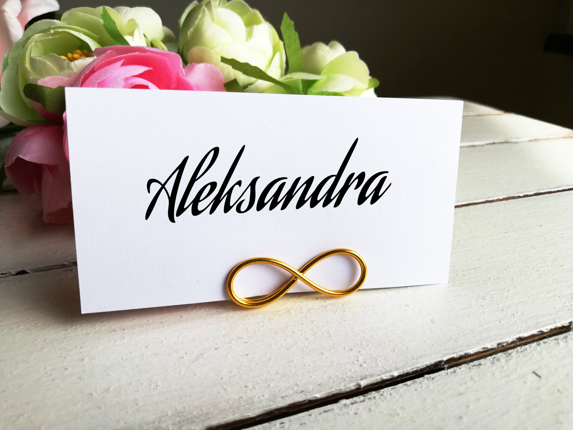 Infinity Place Card Holder, Gold Place Card Holder, Escort Card Holder ...