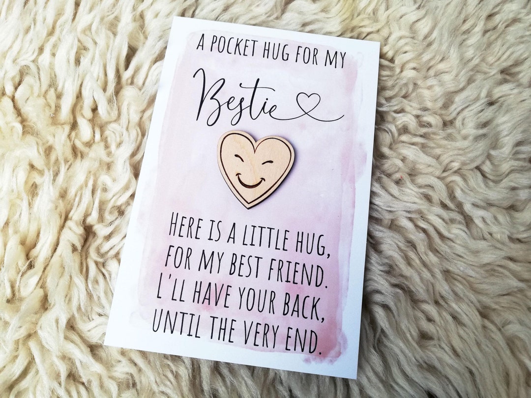 Heart Shaped Bestie Pocket Hug Token, Thoughtful Gift Idea for Best ...