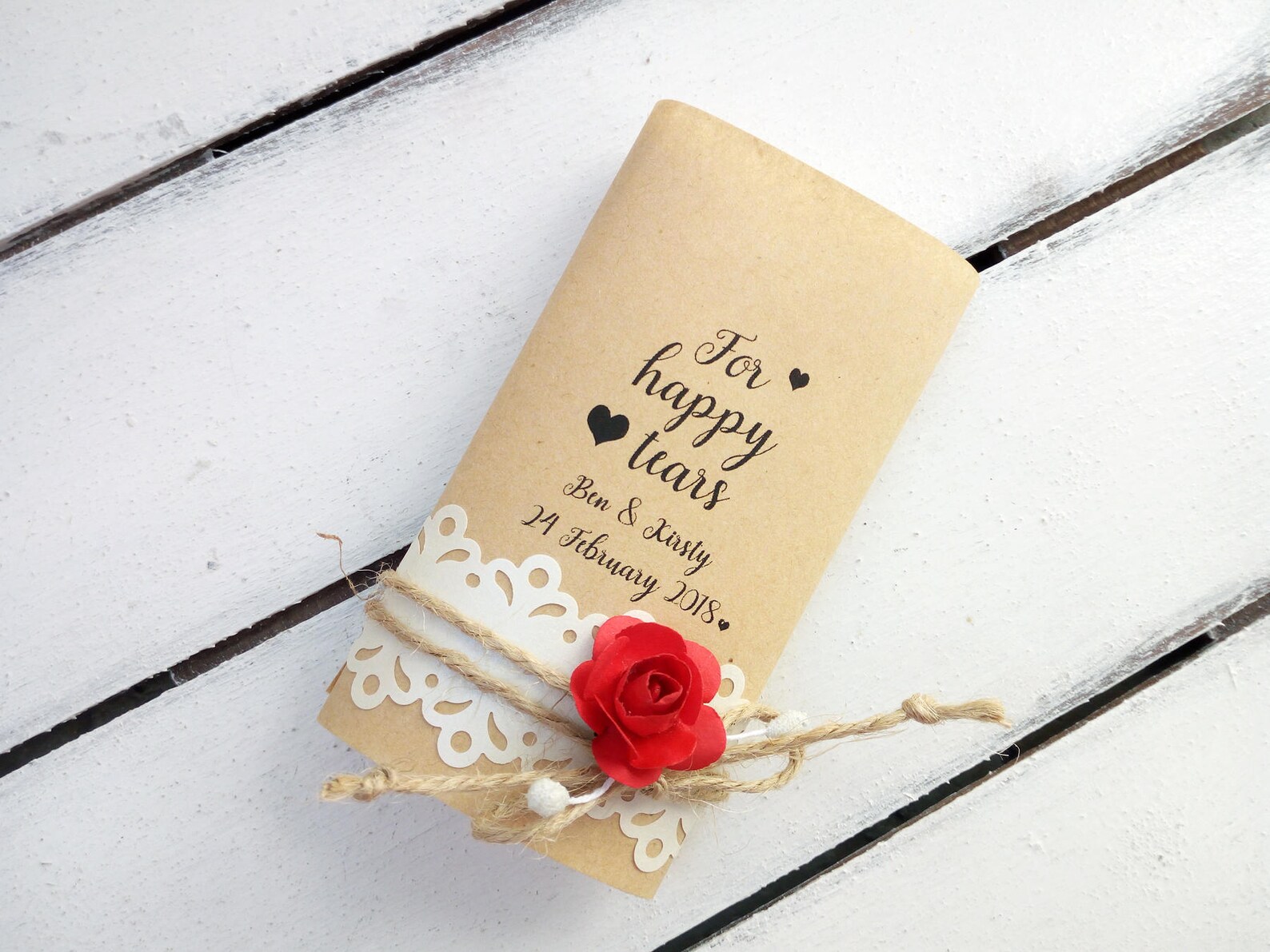 Rustic Style Happy Tears Tissue Pack Custom Tears of Joy - Etsy